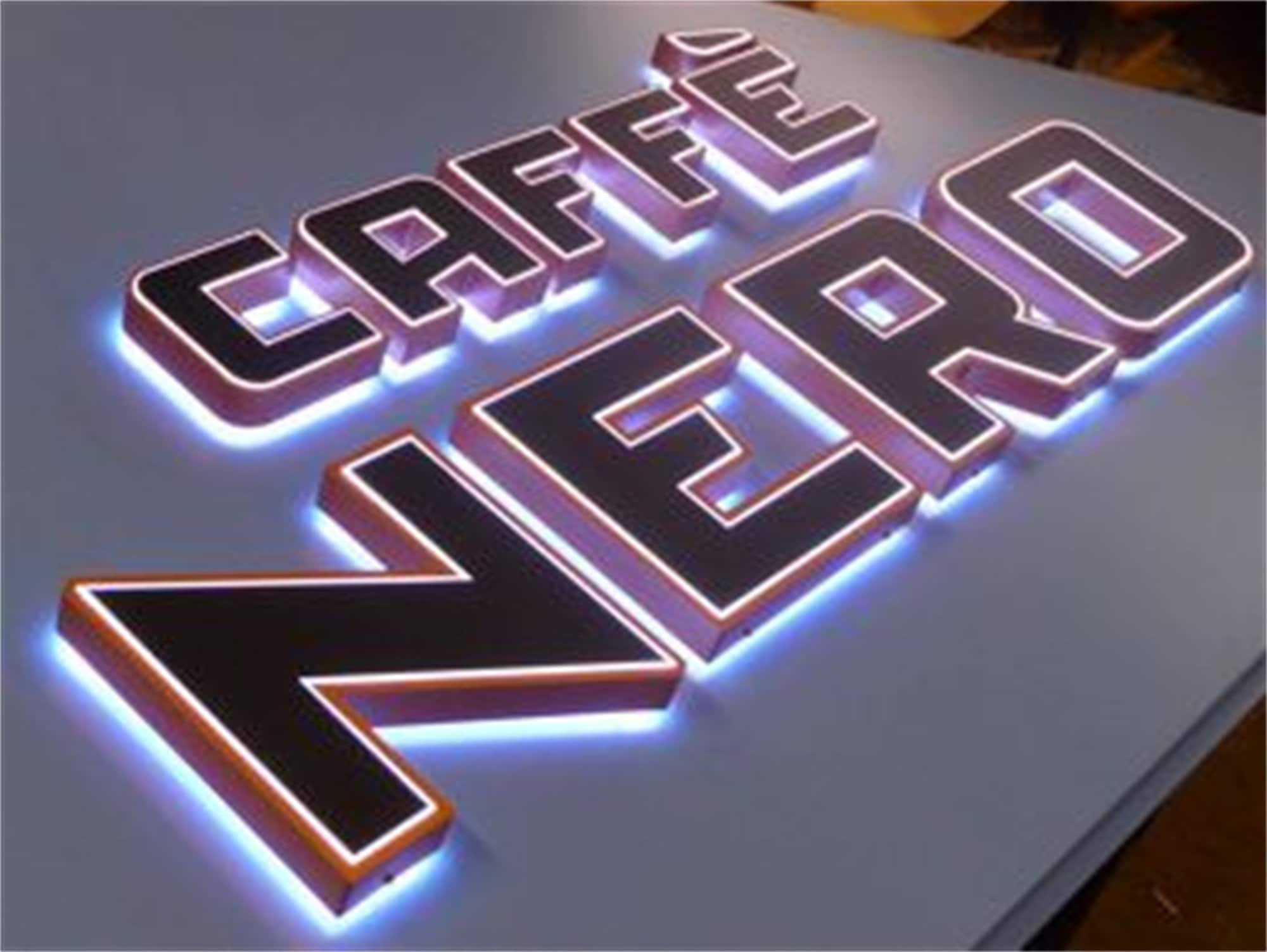 Custom LED Business Sign: Backlit Stainless Steel 3D Letter Logo - Etsy