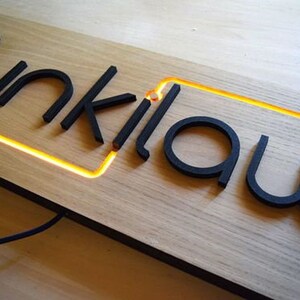 Illuminated House Name Plaque, LED House Name in Stainless Steel ...