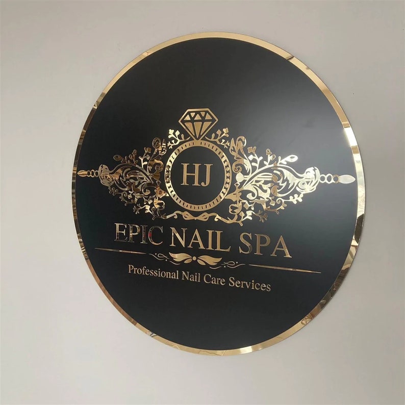 Acrylic Business Sign With 3D Mirror Lettering Creative Pink - Etsy