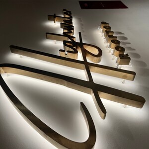 Backlit Letter Signage Wall Metal Illuminated Logo Board Led - Etsy
