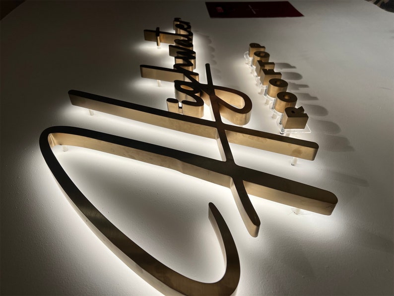 Backlit Letter Signage Wall Metal Illuminated Logo Board Led - Etsy