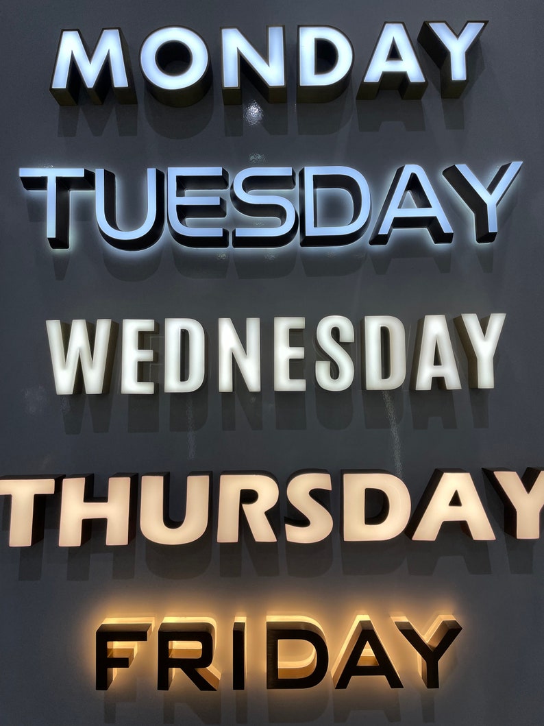 Custom Metal Backlit Sign, LED Channel Letter Signage - Etsy