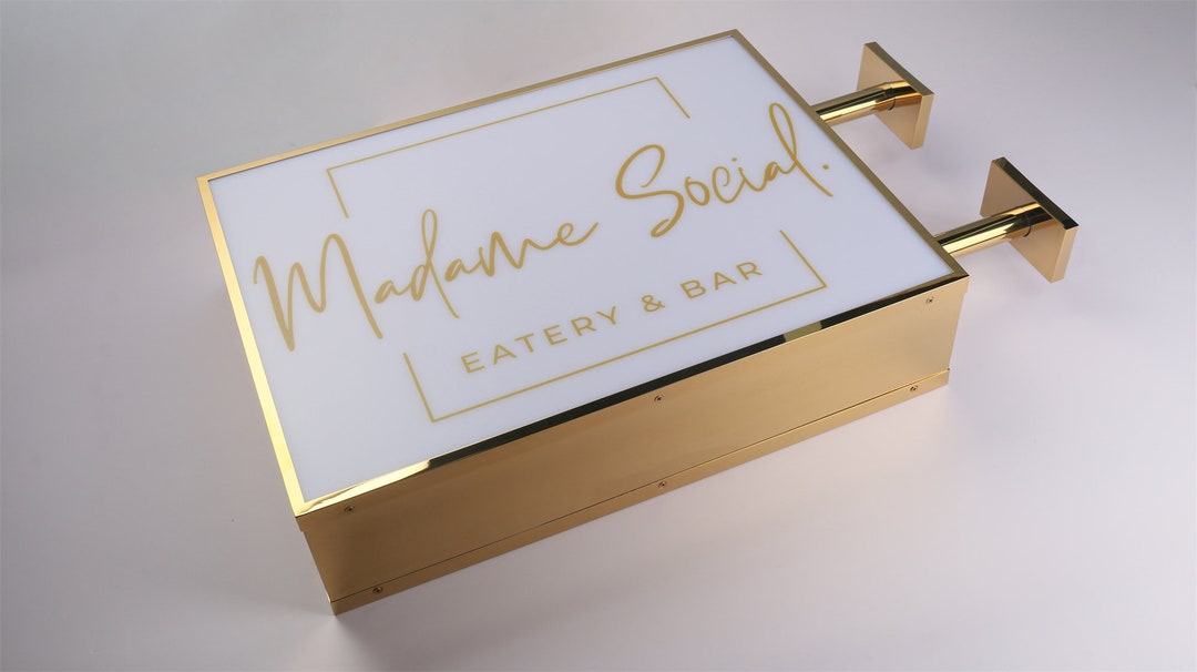 Double Sided Lighted Sign, Lightbox and Embossing, Outdoor Signage ...