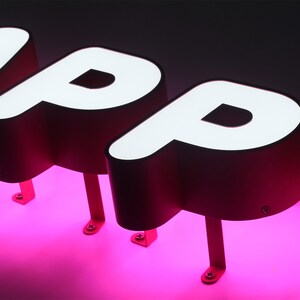 Double Lighted Letter Sign.custom Stainless Steel Backlit Sign ...
