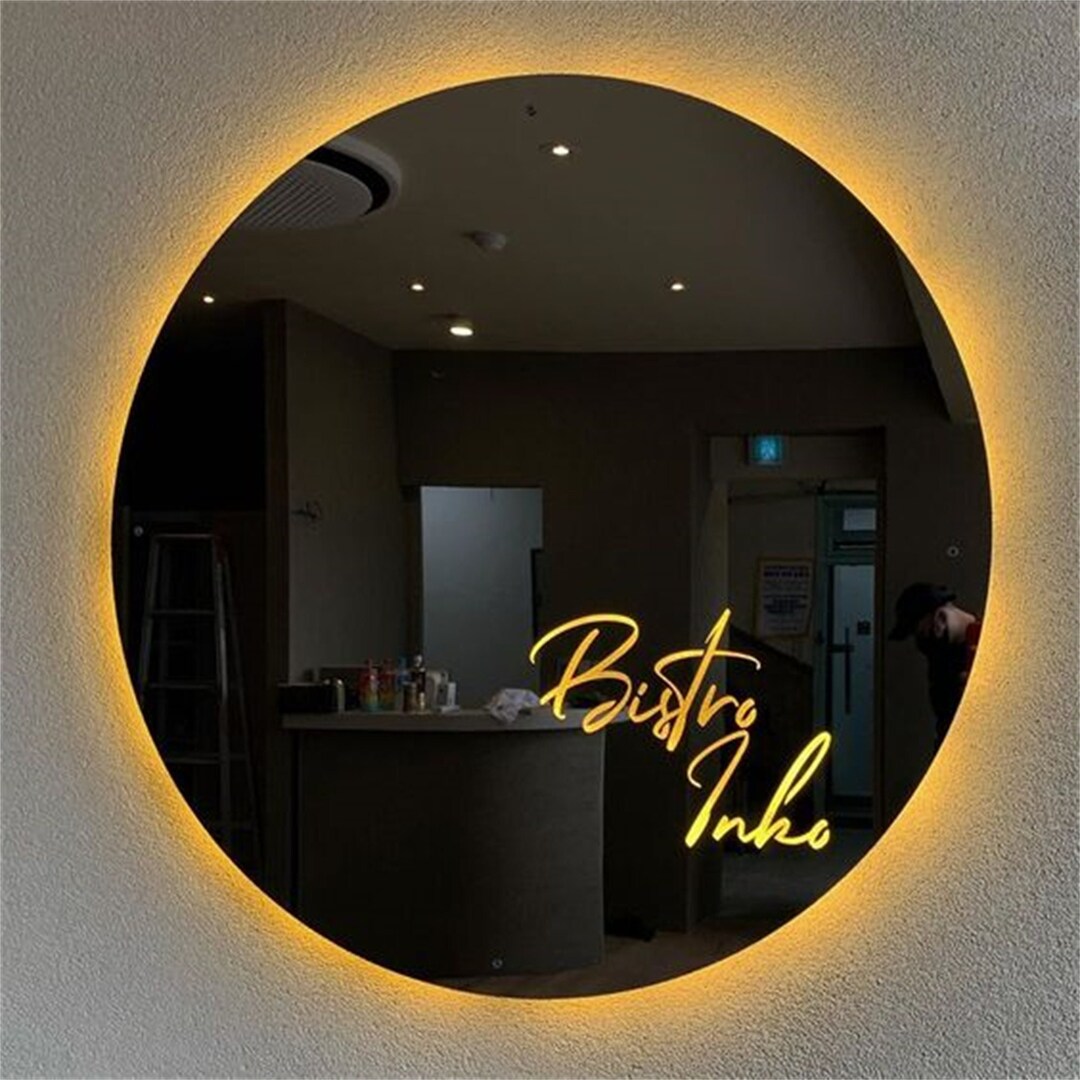 Custom Circle Backlit Logo Sign for Business Decor Logo - Etsy