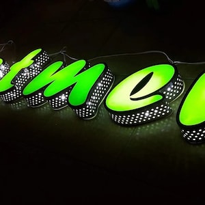 Perforated Letters Business Outdoor Signs, Backlit Stainless Steel 3D ...