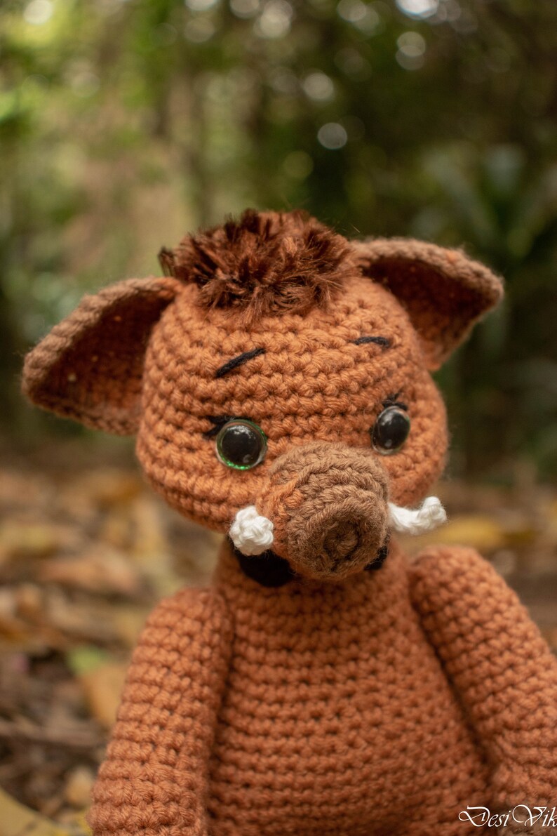 Crochet Boar Toy amigurumi, Crochet Wild Pig, Crochet Warthog - Etsy