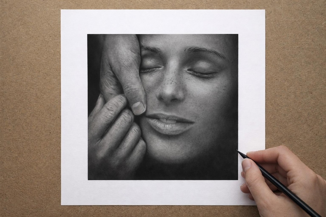 Hyperrealism Graphite Portrait – Emotional Pencil Drawing, Intimate ...