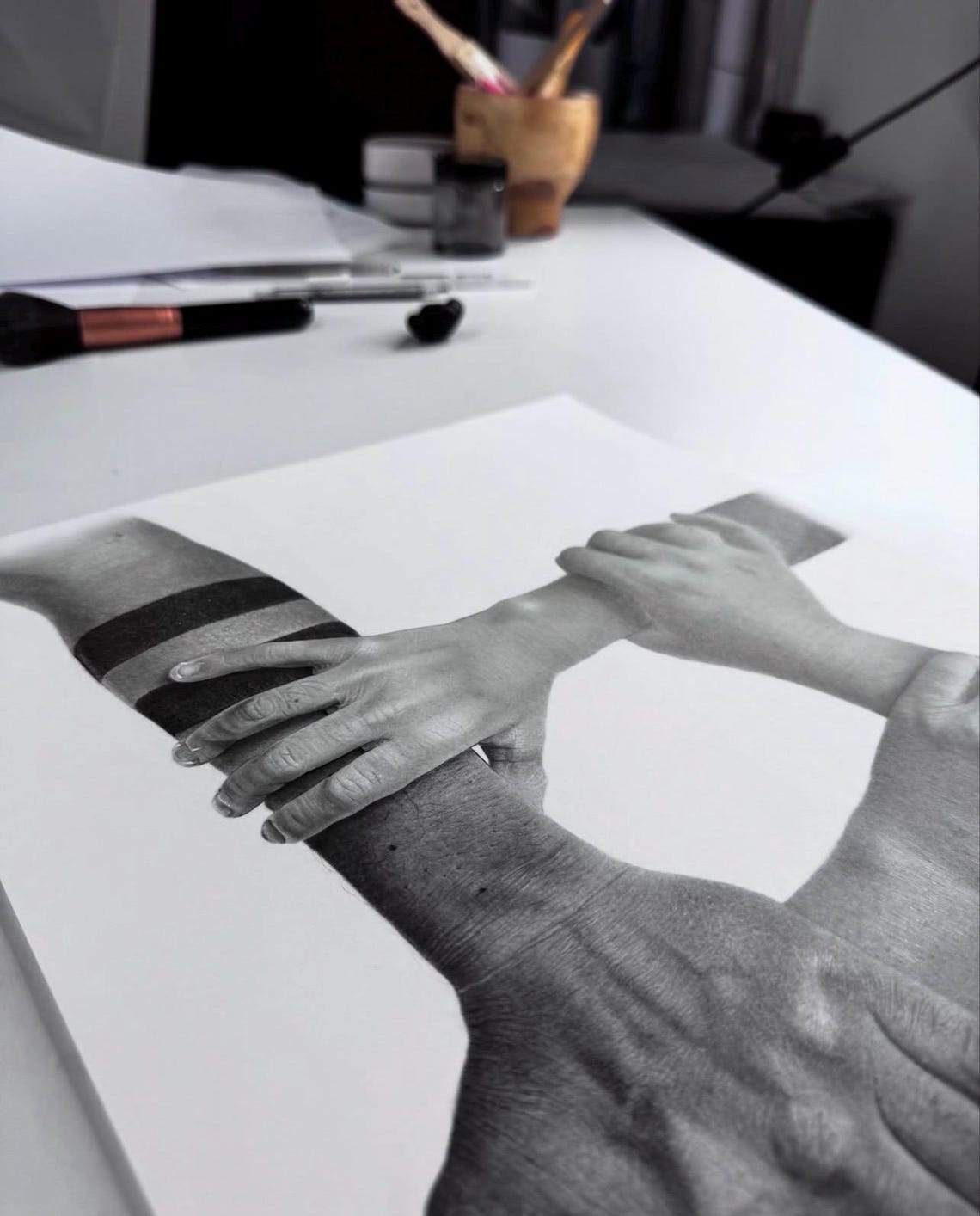Custom Hands Portrait Drawing • Hyperrealistic Graphite Art • Family ...