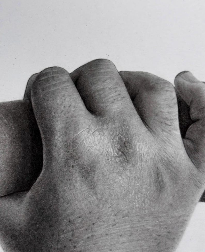 Custom Hands Portrait Drawing • Hyperrealistic Graphite Art • Family ...