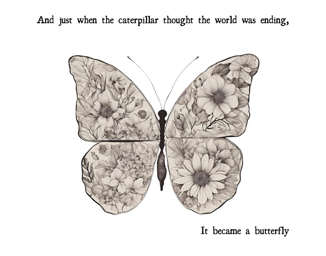 Inspirational Butterfly Art Print | Digital Download | Printable Wall ...