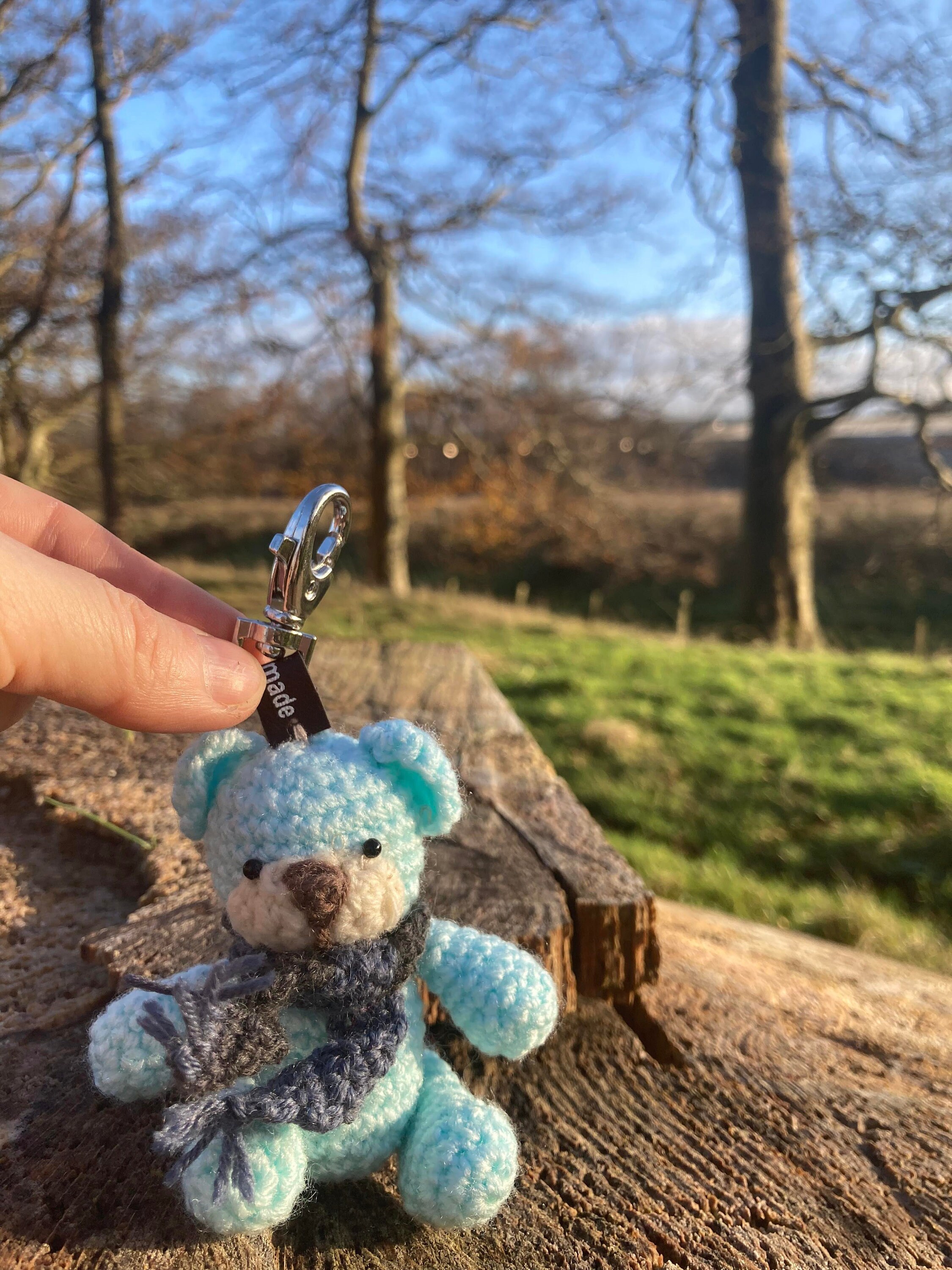 Handmade Crochet Blue Teddy Bear Keyring/keychain/bag Charm - Etsy