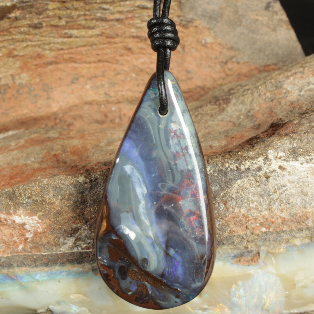 Stunningly Beautiful Large Elongated Teardrop Boulder Opal Unisex ...