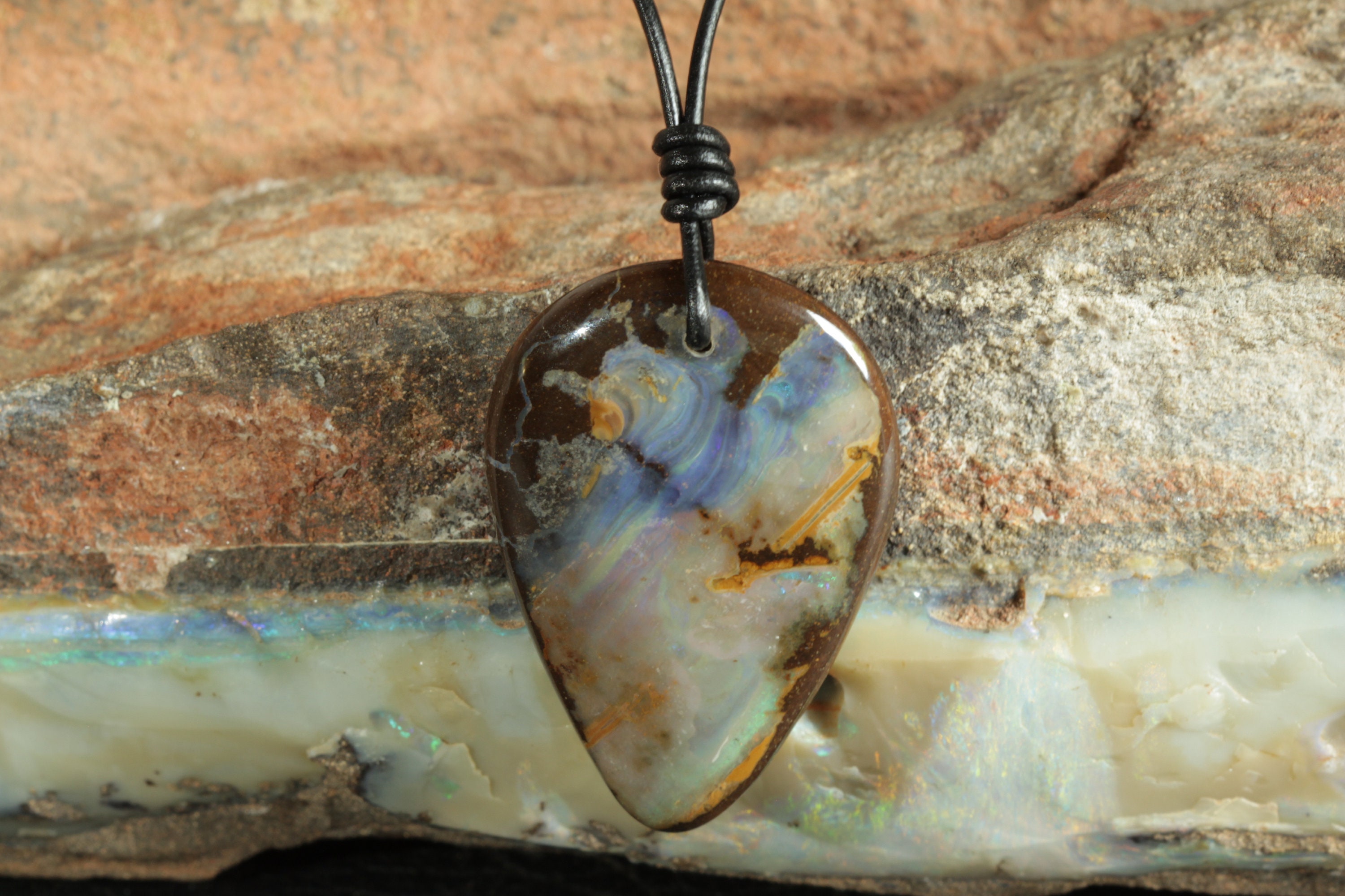 Free Shape Inverted Teardrop Pastel Colored Solid Boulder Opal | Etsy