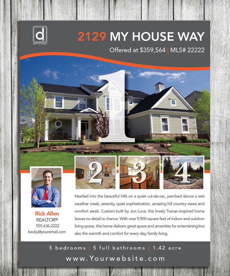 Instant Download | Photoshop, and Indesign Template | Real Estate Flyer ...