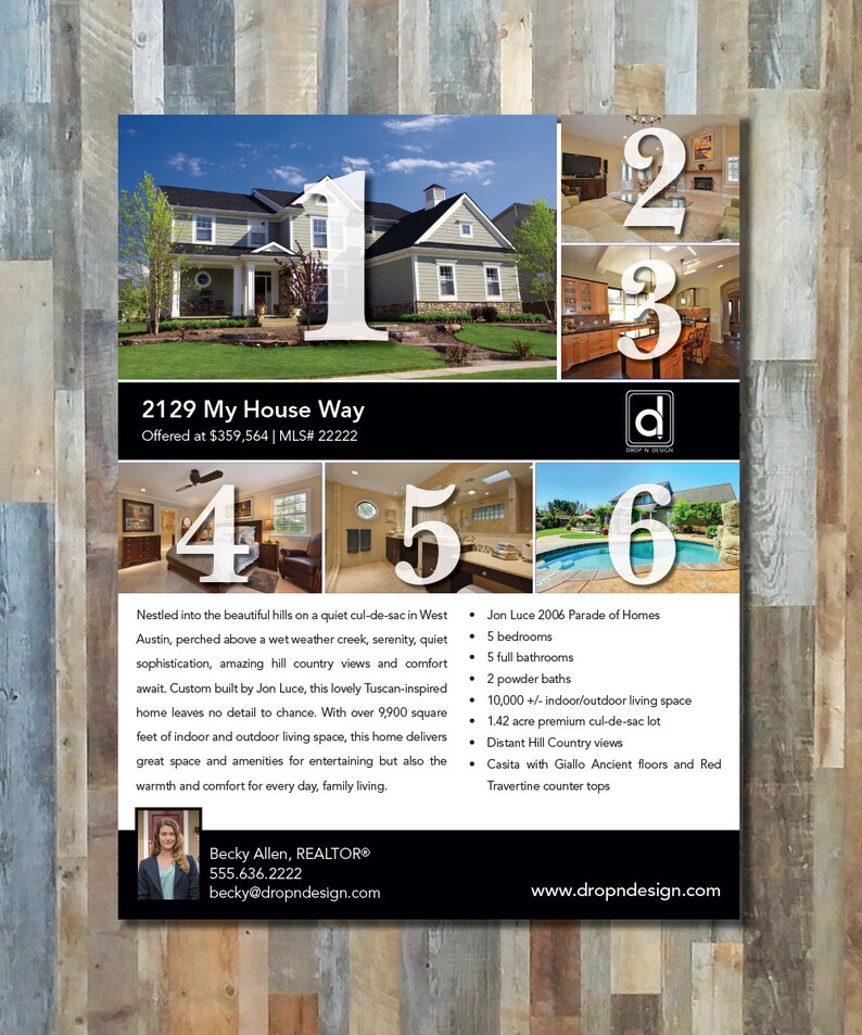 Instant Download Photoshop, and Indesign Template Real Estate Flyer 1 1 ...