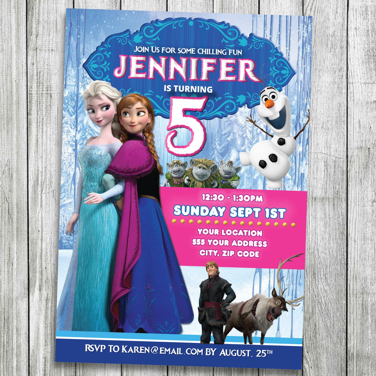 Frozen Invitation. Frozen Birthday Invitation. Frozen Party Invitation ...