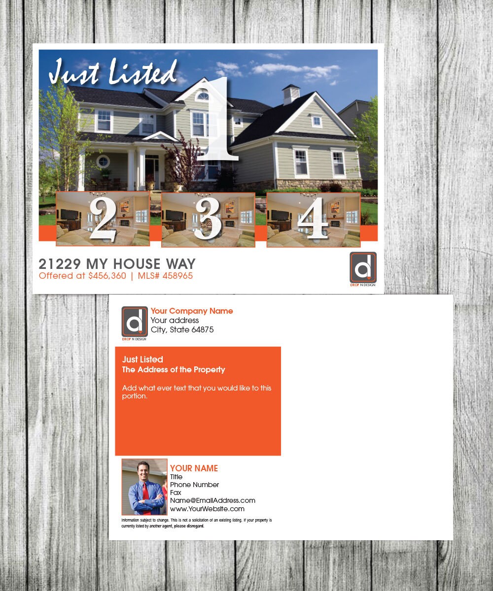 Instant Download | Photoshop, and Indesign Template | Just Listed Card ...