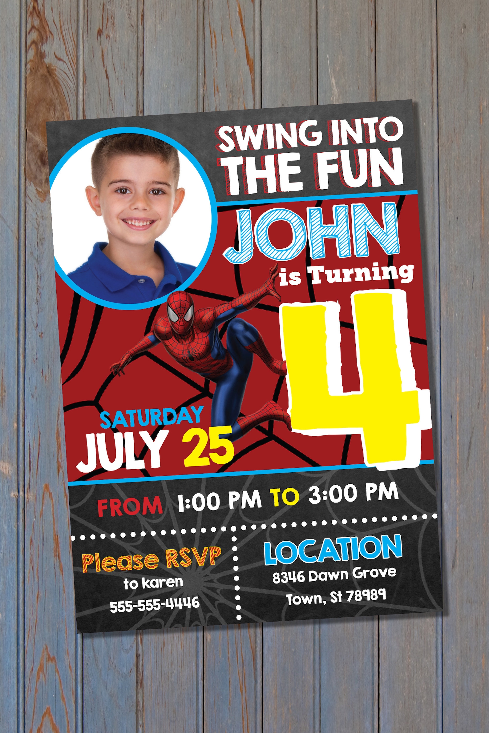 Spider-man Invitation. Spiderman Birthday Invitation. Spider-man Party ...