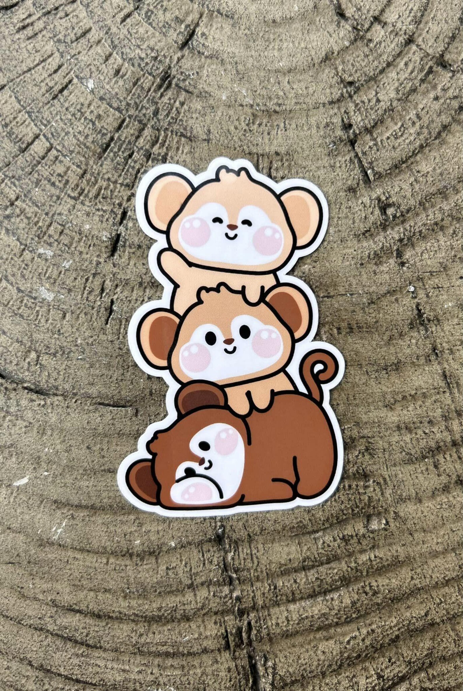 Monkey Stack Vinyl Sticker - Etsy