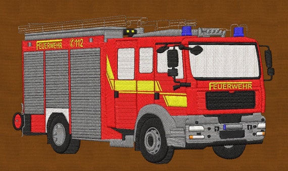 Embroidery File Fire Truck - Etsy