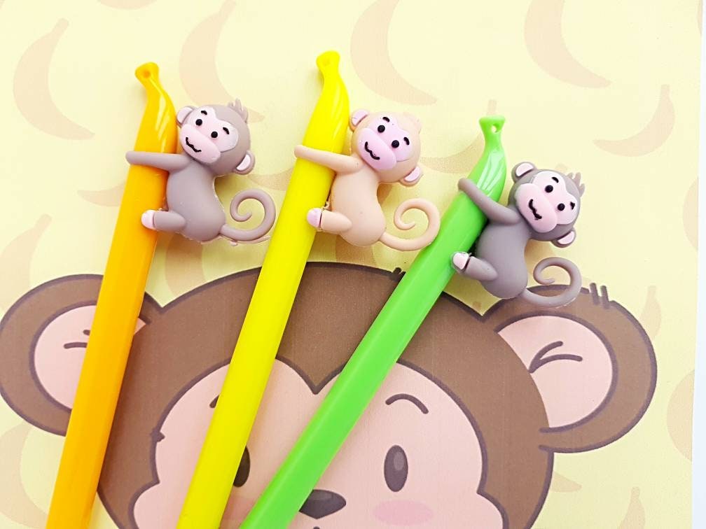 Monkey pen monkey gel pen animal pen fun pen monkey gift | Etsy