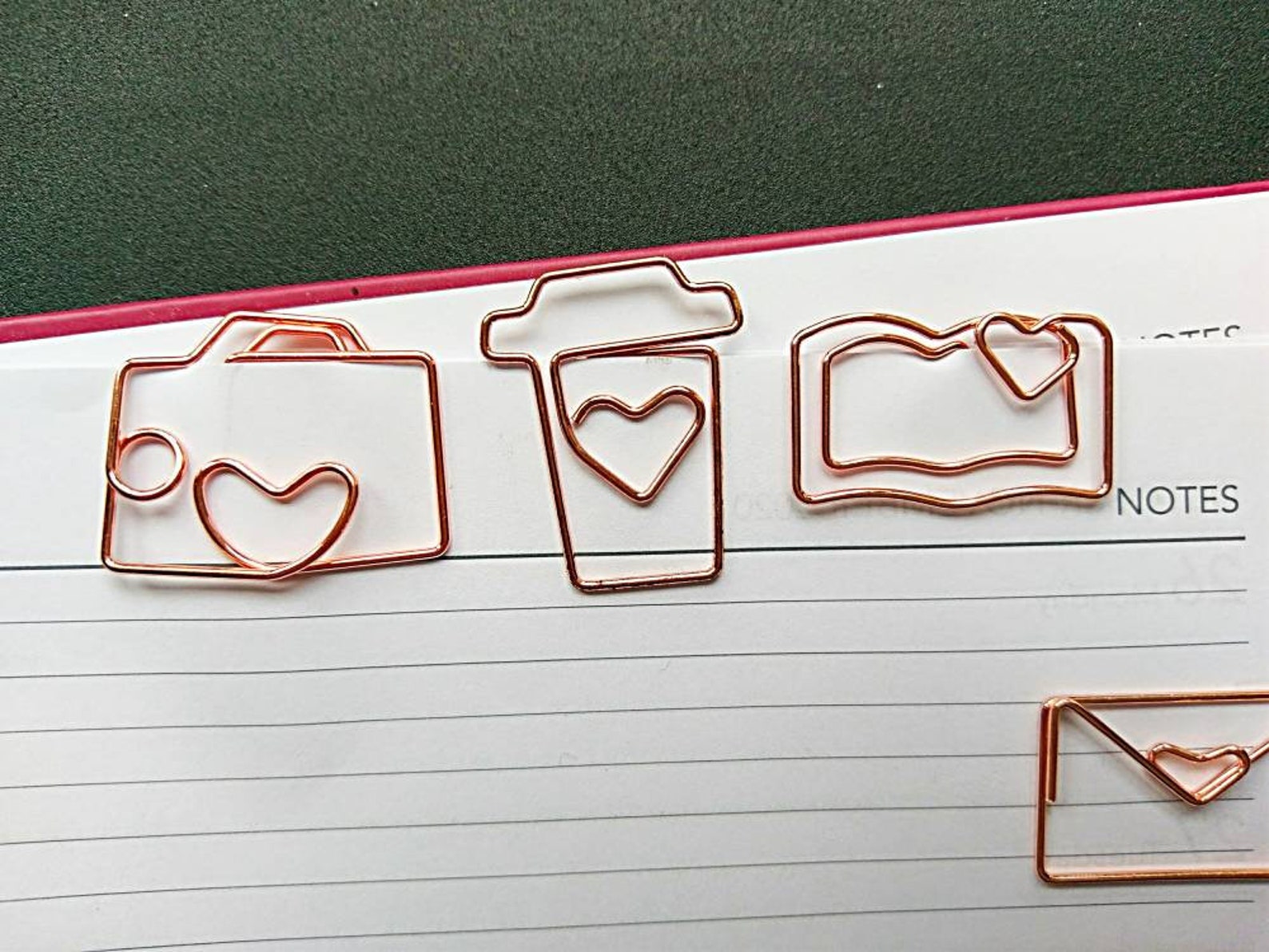 Gold Paper Clips Paper Clip UK Paper Clips Bookmark Rose - Etsy UK