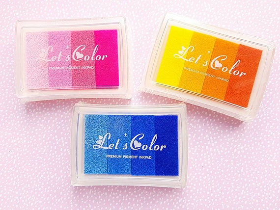 Ink Stamps Coloured Ink Stamp Ink Pad Stamp Pad Multi | Etsy UK