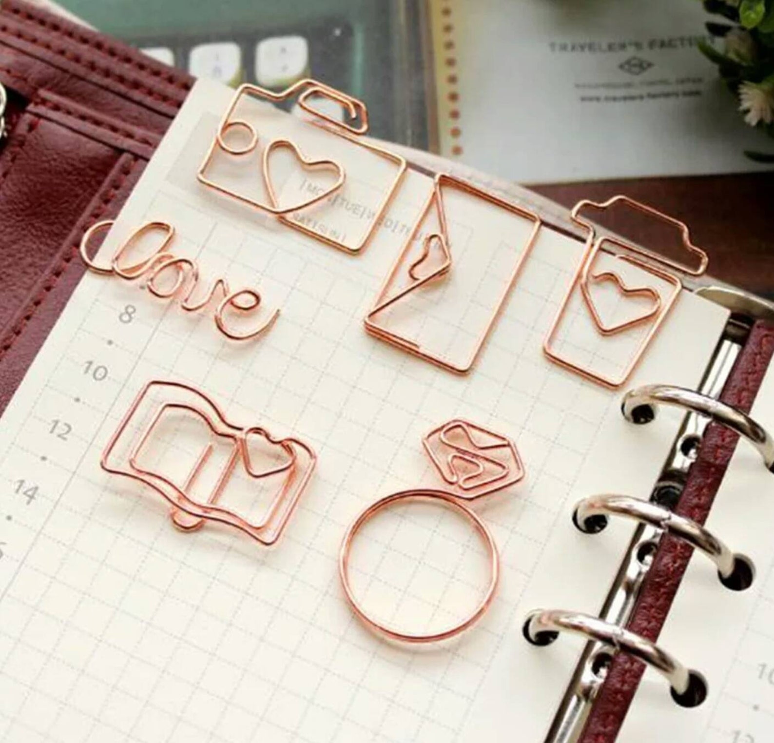 Gold Paper Clips Paper Clip UK Paper Clips Bookmark Rose - Etsy UK