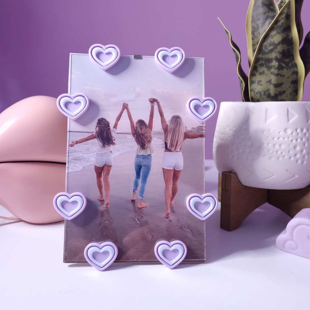 Purple Heart Photo Print Frame 4 X 6 Colourful Handmade - Etsy