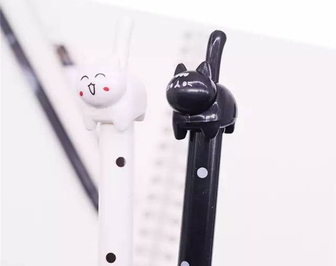 Kawaii Cat Gel Pen Fine Tip Pen Individual OR Set of 4 - Etsy