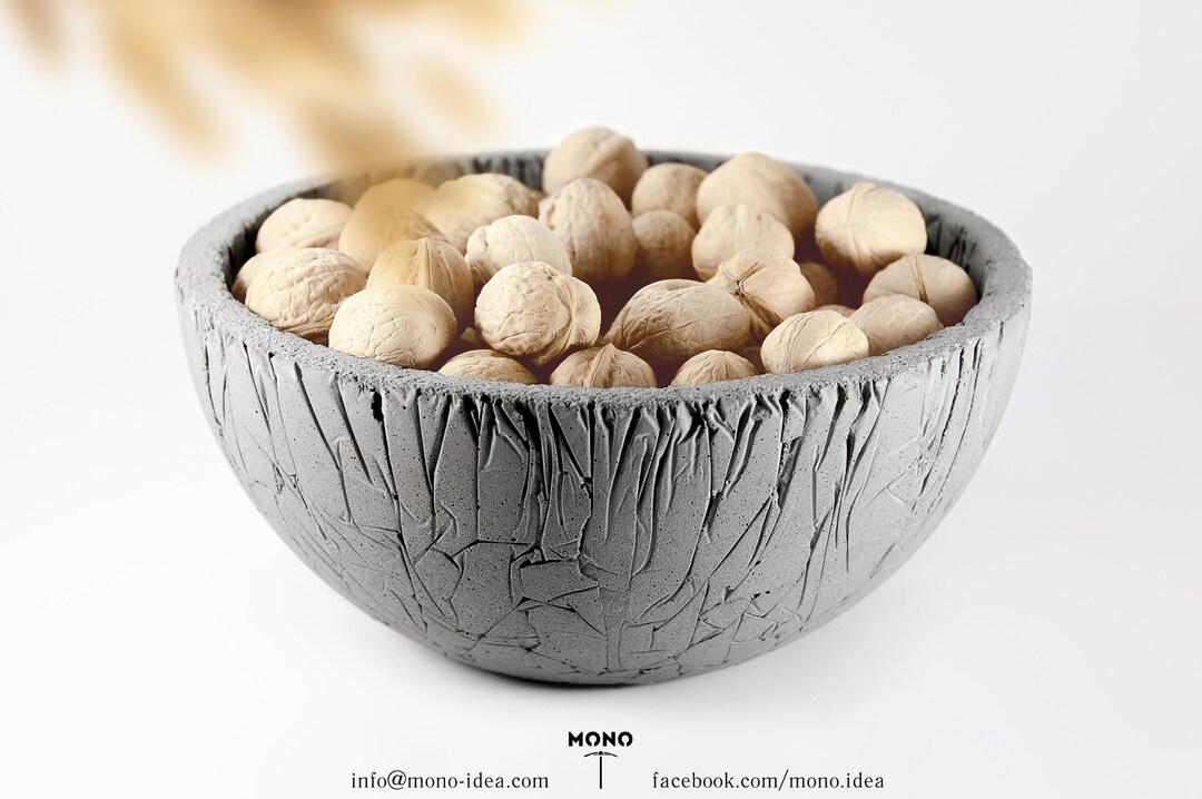 30 Cm/11.8 Large Concrete Gray Bowl Cement Planter Beton - Etsy