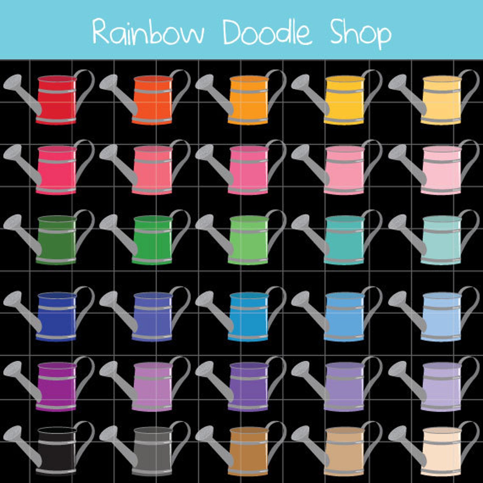 Watering Can Clipart, Watering Cans Clip Art, Gardening Clipart ...