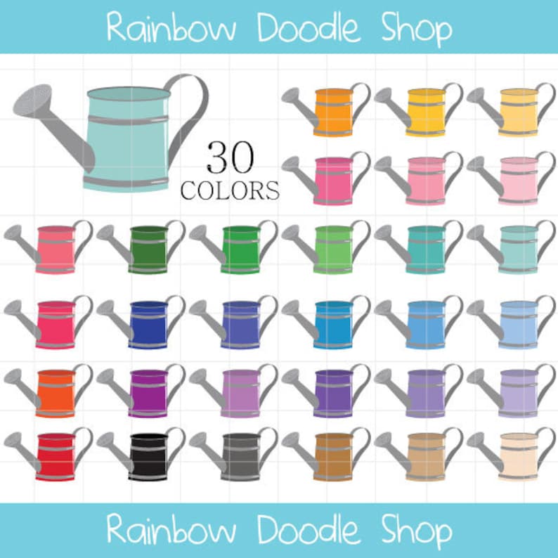 Watering Can Clipart, Watering Cans Clip Art, Gardening Clipart ...