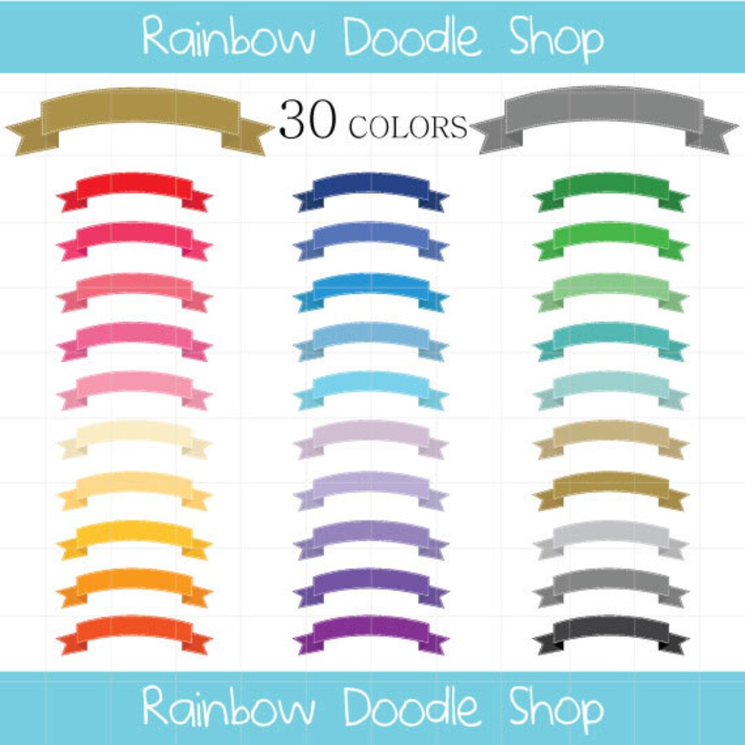 Stitched Ribbon Clipart, Curved Ribbon Clip Art, Stitched Ribbon Tags ...