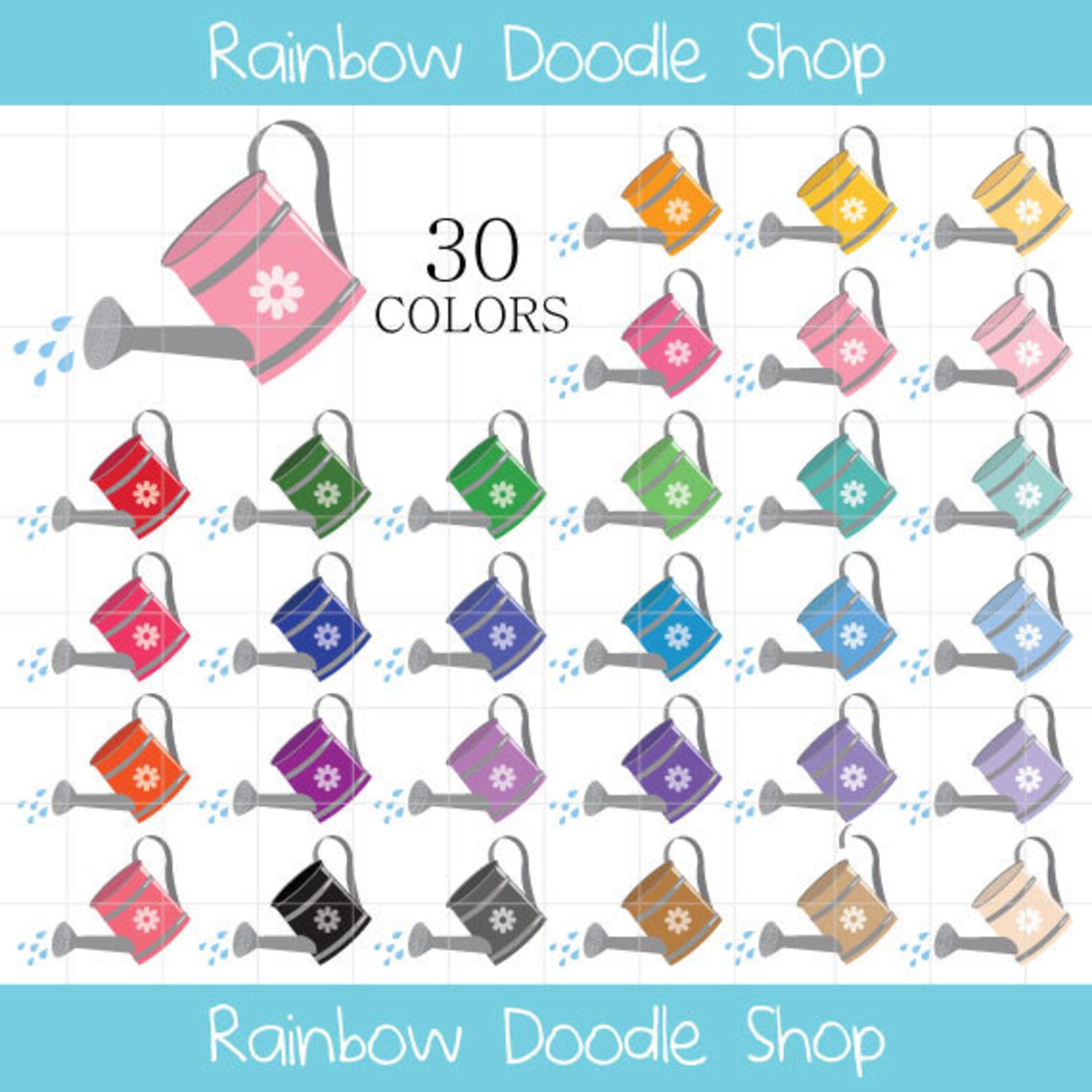 Watering Can Clipart, Watering Cans Clip Art, Gardening Clipart ...