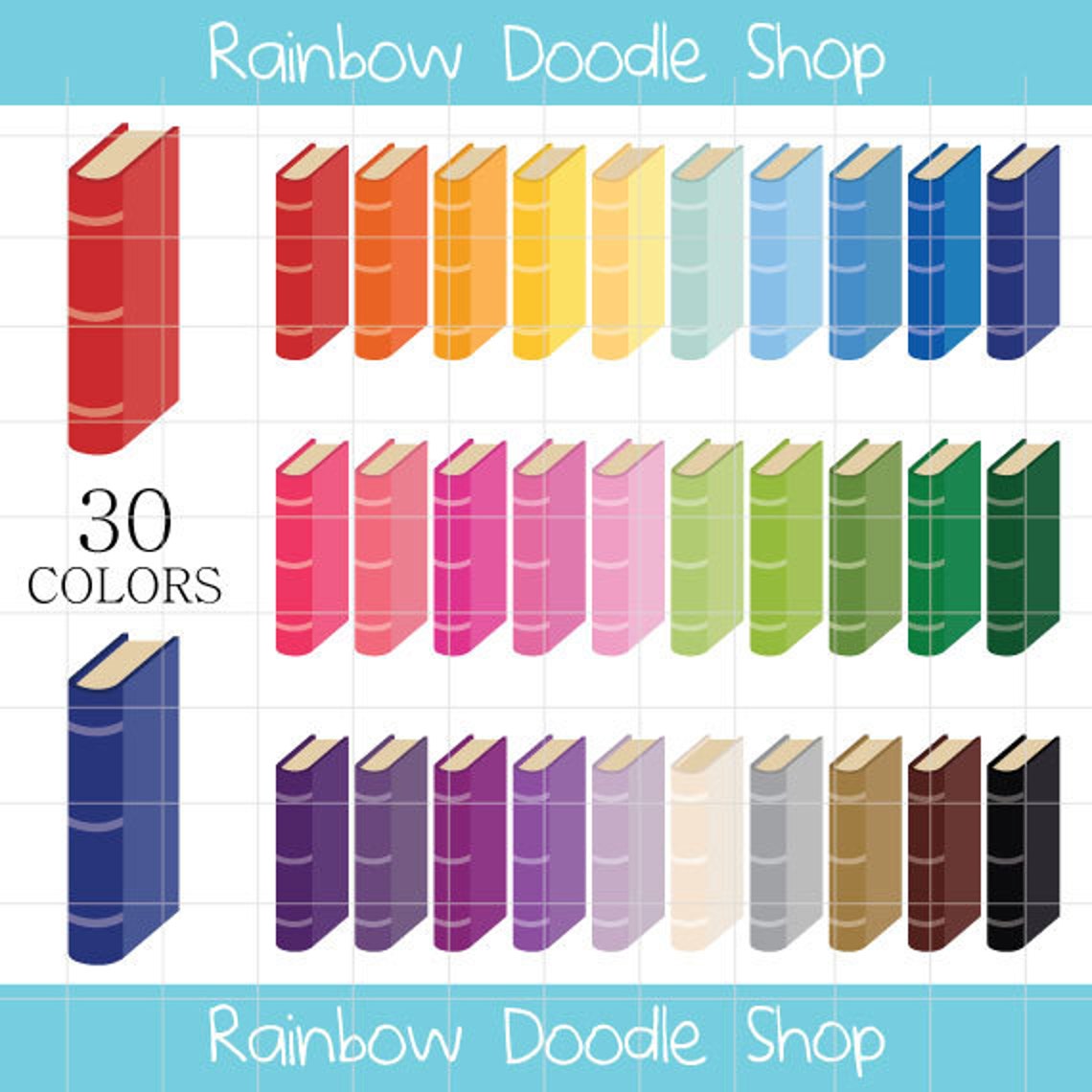 Books Clipart, Colorful Books Clip Art, Rainbow Books Clipart, School ...