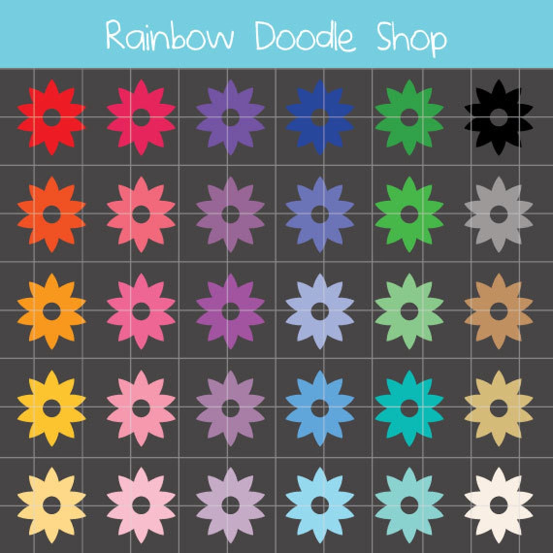 Flower Clipart, Flowers Clipart, Flowers Clip Art, Colorful Flowers ...