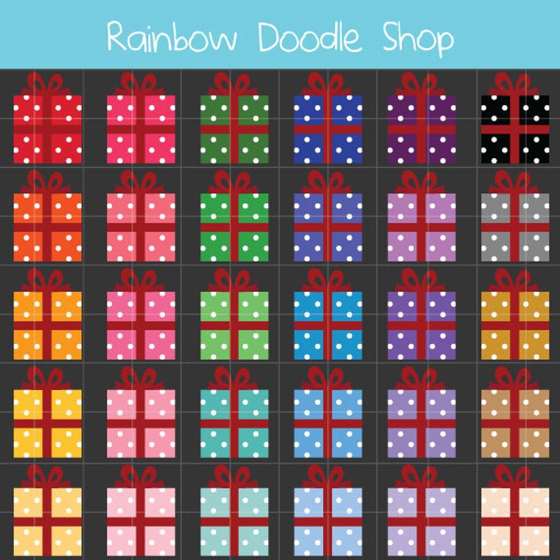 Presents Clipart, Presents Clip Art, Colorful Presents Clipart, Rainbow ...