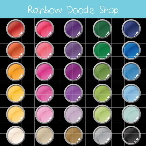 Glossy Buttons Clipart, Rainbow Buttons Clip Art, Rainbow Buttons ...