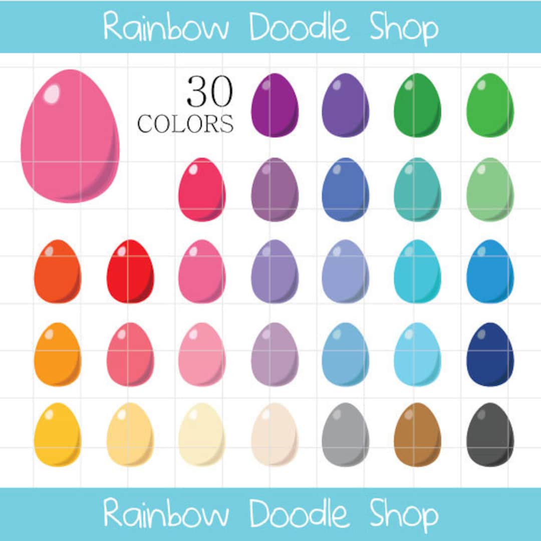 Easter Egg Clipart, Easter Eggs Clip Art, Colorful Easter Eggs, Rainbow ...