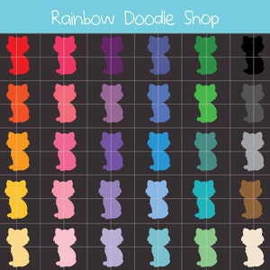 Cat Silhouette Clipart, Cat Clip Art, Cat Shadows Clipart, Colorful ...