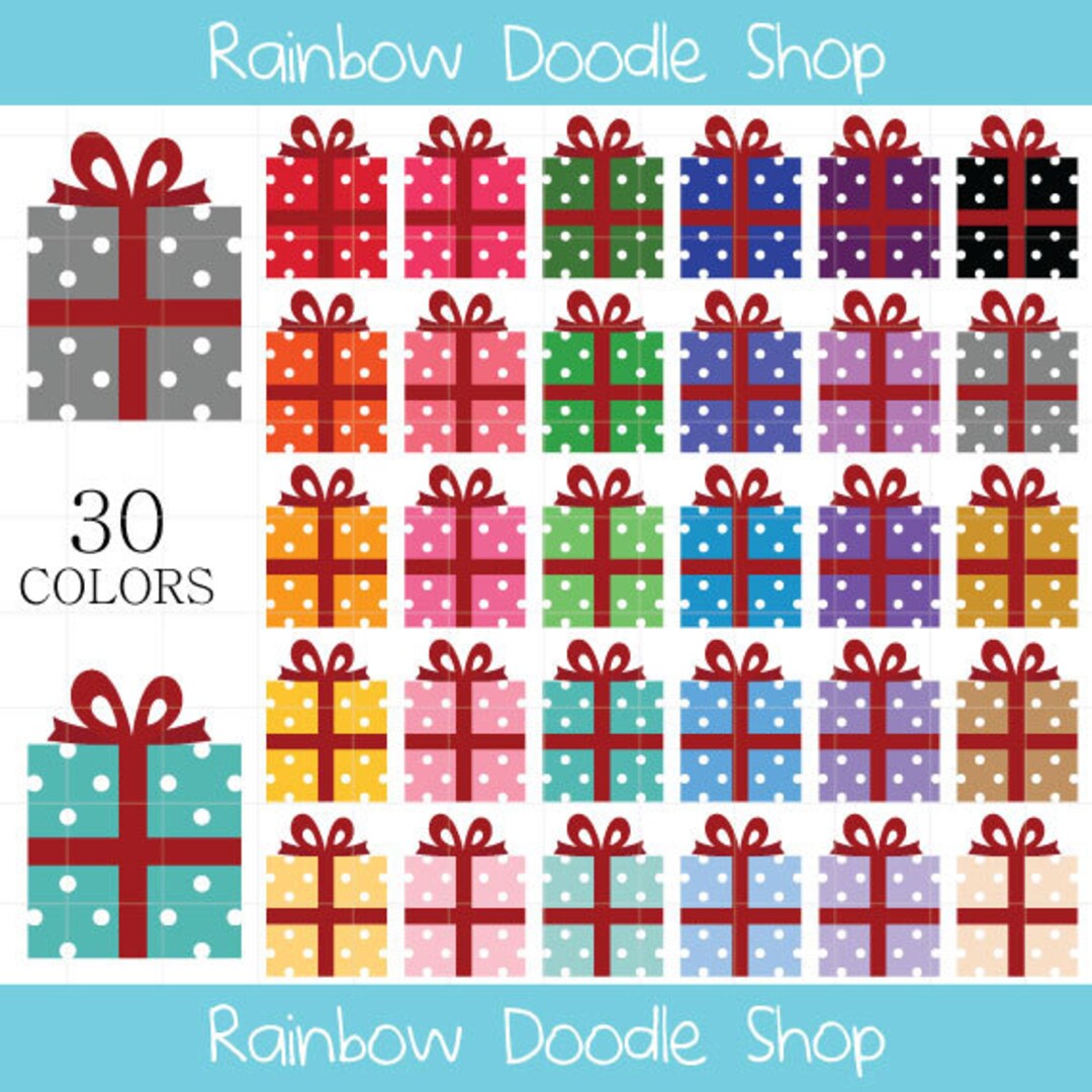 Presents Clipart, Presents Clip Art, Colorful Presents Clipart, Rainbow ...