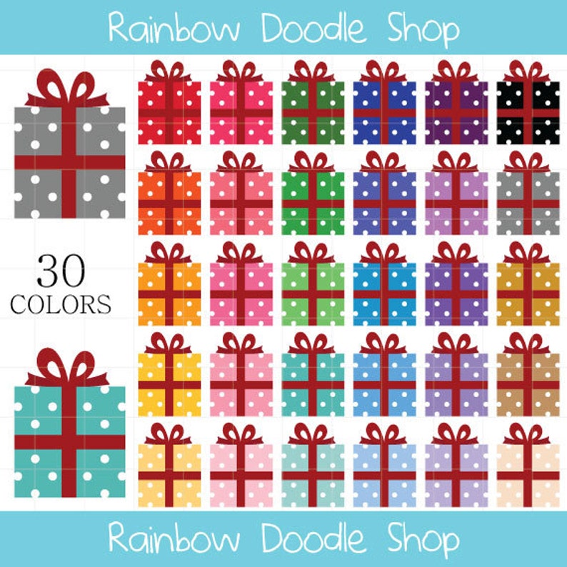 Presents Clipart, Presents Clip Art, Colorful Presents Clipart, Rainbow ...