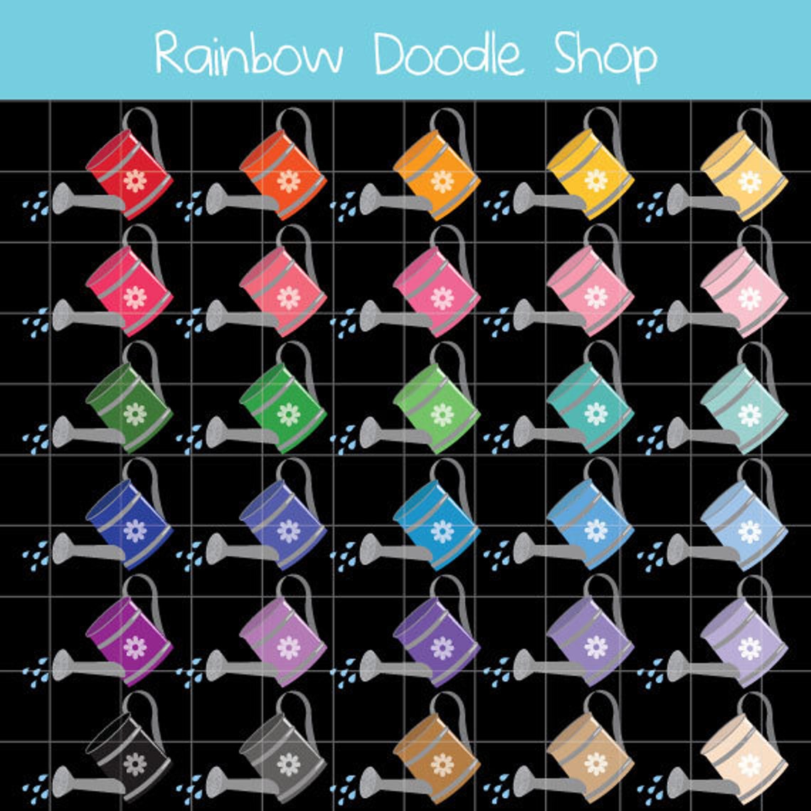 Watering Can Clipart, Watering Cans Clip Art, Gardening Clipart ...