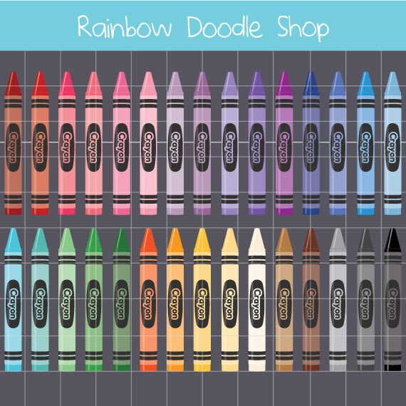 Crayon Clipart, Crayon Clip Art, Digital Crayons, Colorful Crayons ...