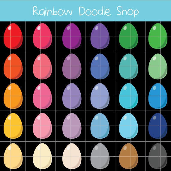 Easter Egg Clipart, Easter Eggs Clip Art, Colorful Easter Eggs, Rainbow ...