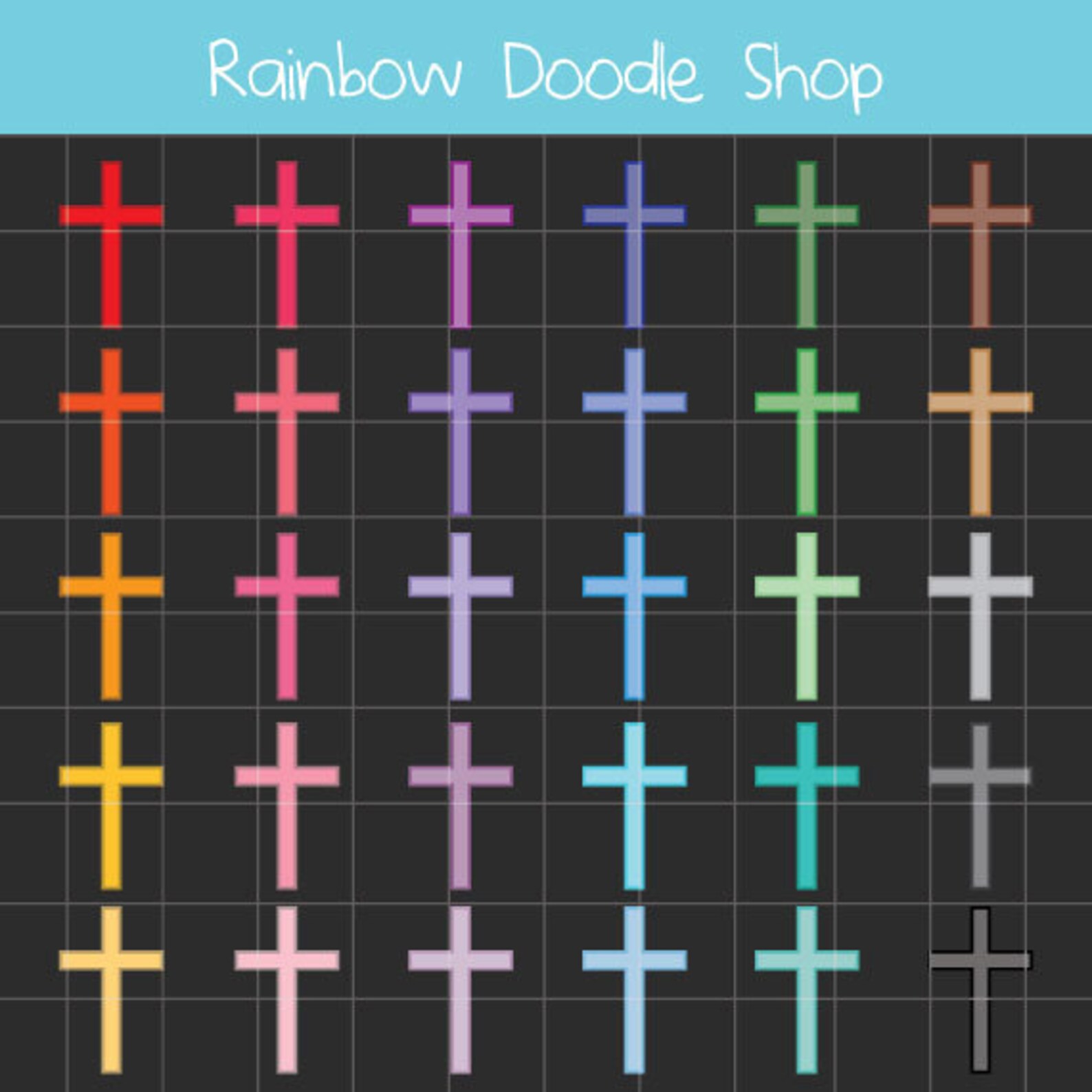 Cross Clipart, Crosses Clip Art, Colorful Crosses, Rainbow Crosses ...