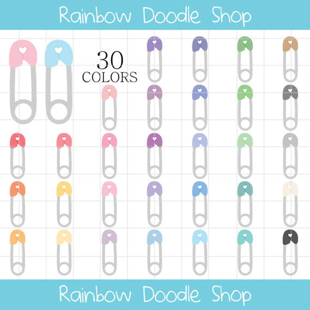 Baby Safety Pins Clipart, Baby Diaper Pins Clipart, Safety Pins Clipart ...