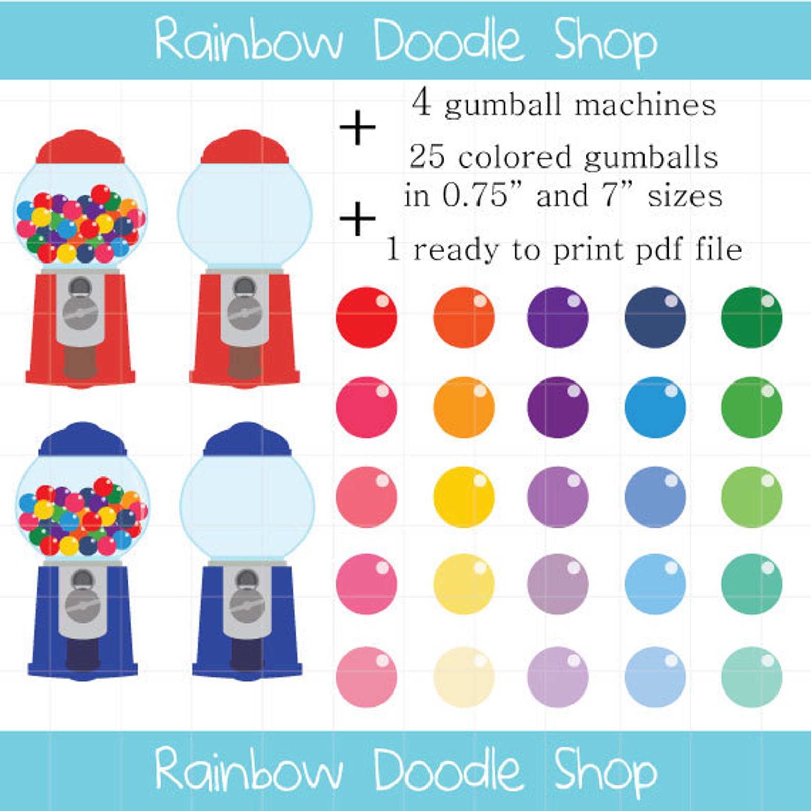 Gumball Machine Clipart, Colorful Candy Clipart, Gumball Clip Art ...